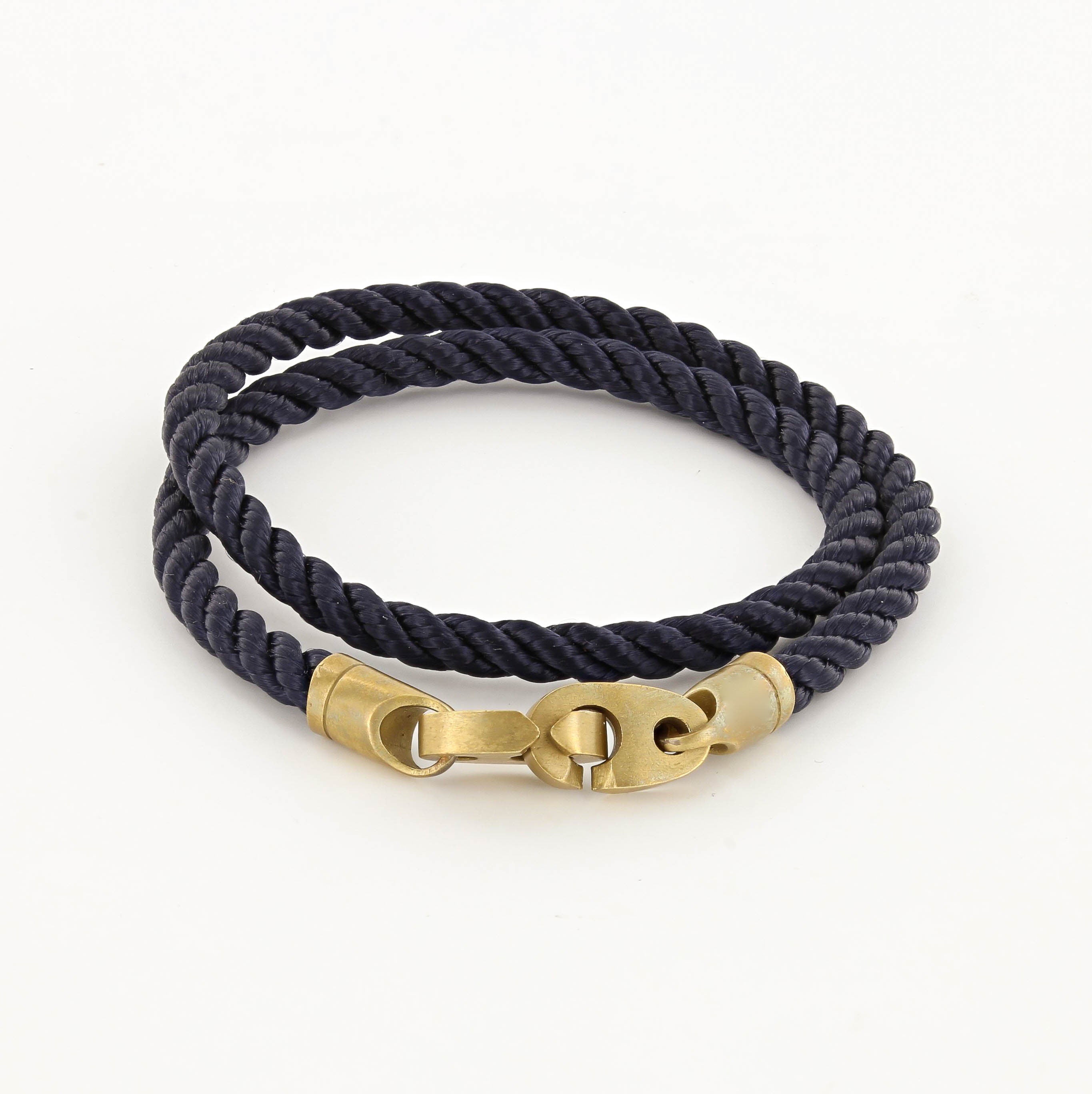 Journey Double Wrap Rope Bracelet with Matte Brass Brummels – Sailormadeusa