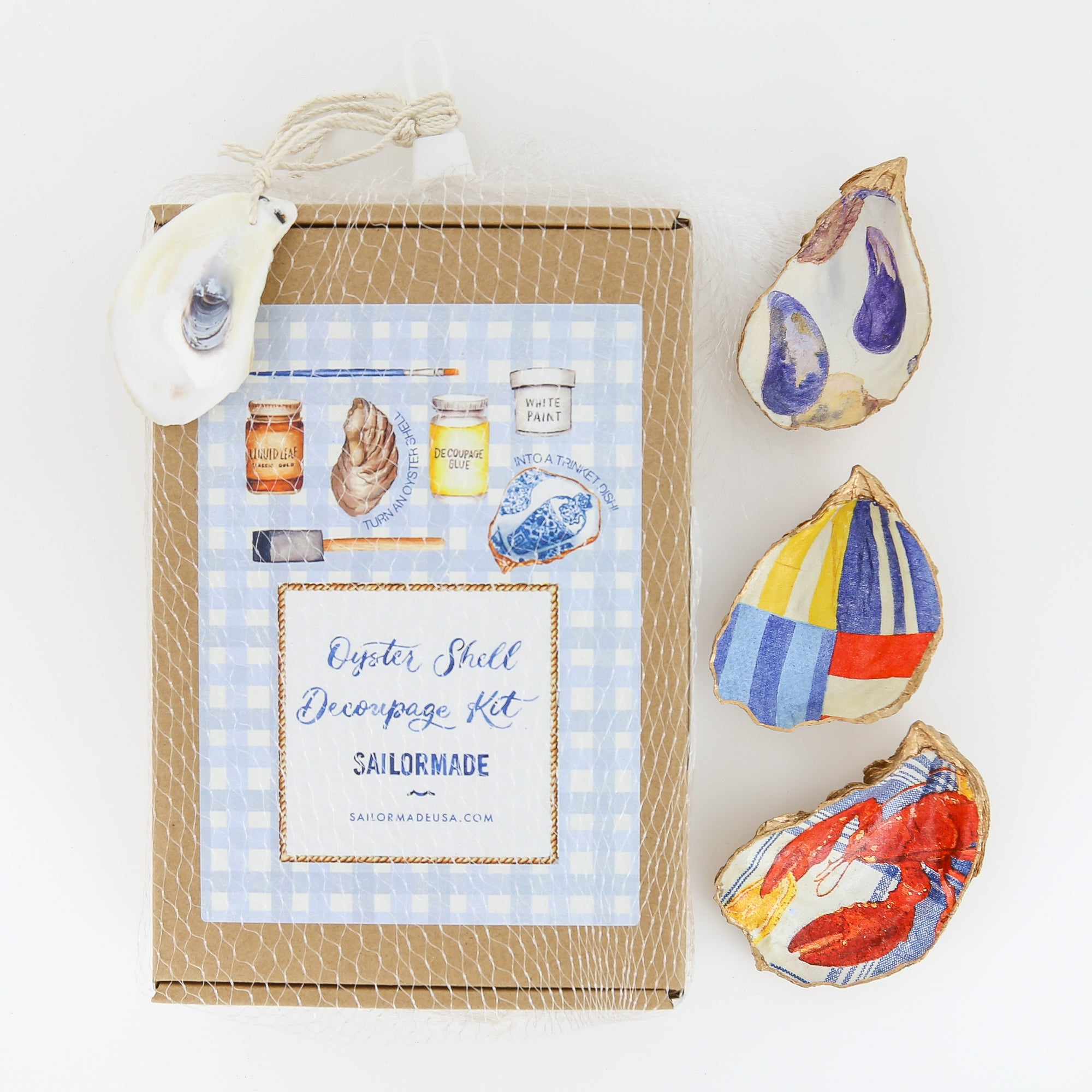 Decoupage Oyster Shell DIY Kit in Cape Cod Picnic – Sailormadeusa