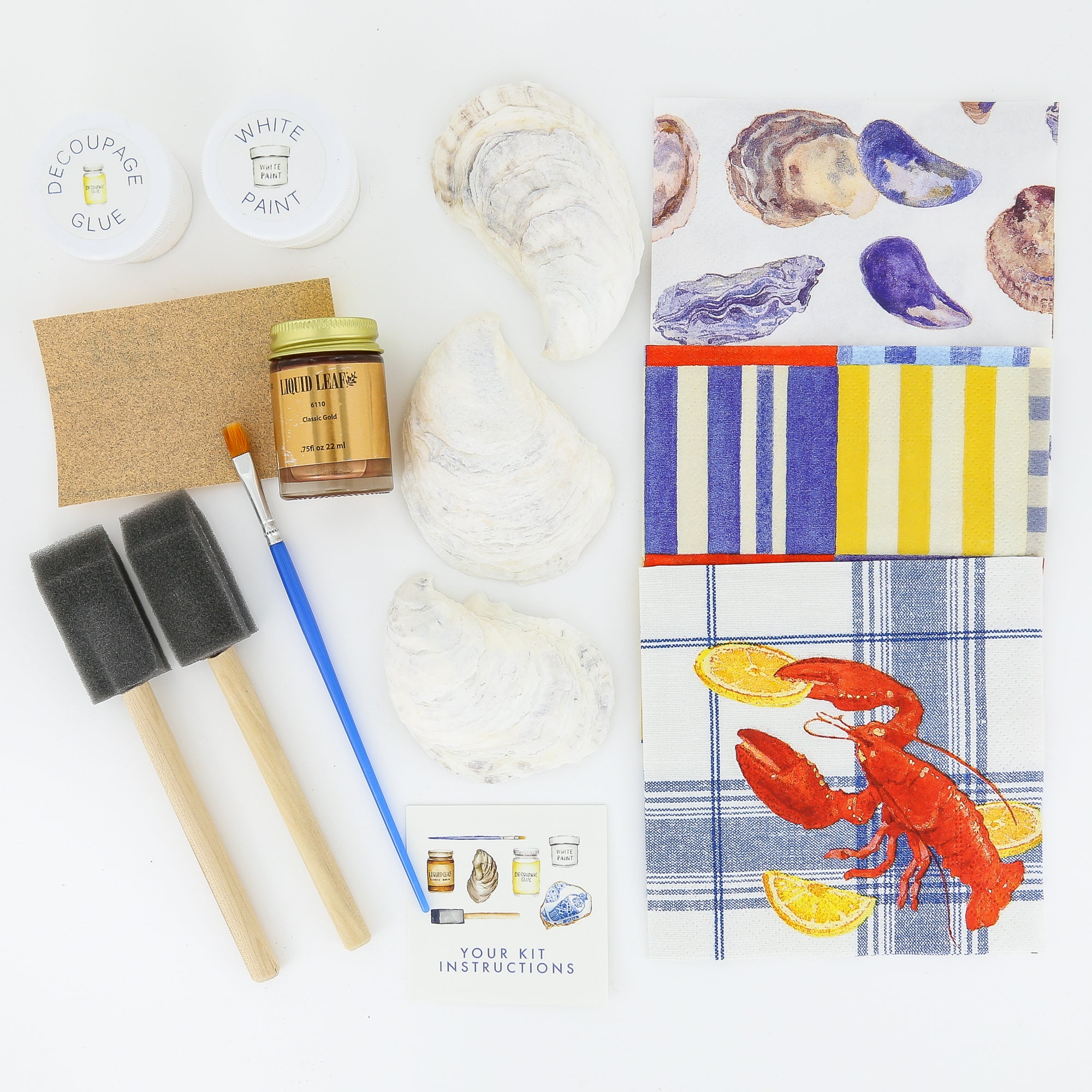 Decoupage Oyster Shell DIY Kit in Cape Cod Picnic – Sailormadeusa