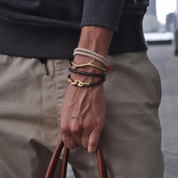 Journey Double Wrap Rope Bracelet with Matte Brass Brummels – Sailormadeusa