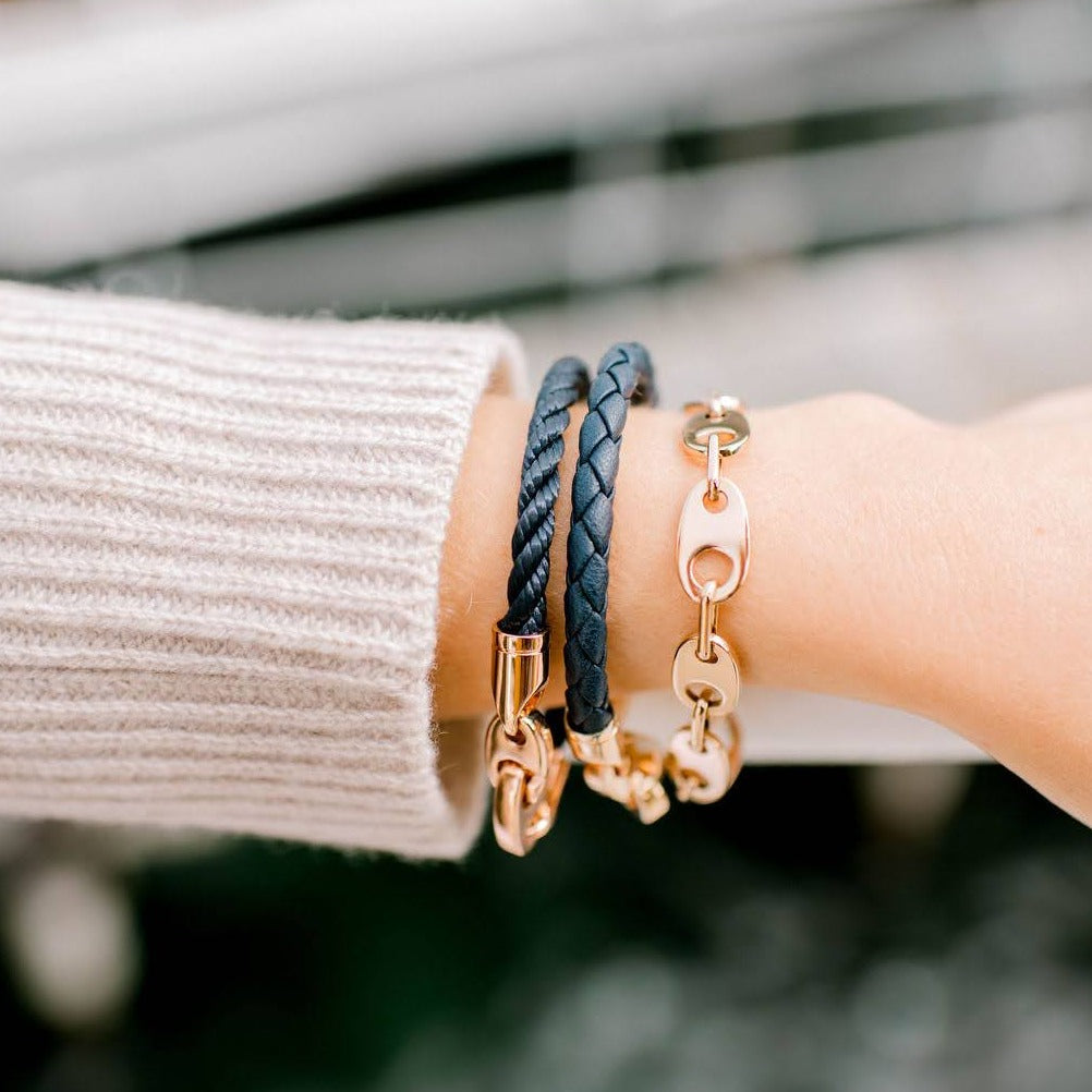 Lure Single Wrap Rope Bracelet with Rose Gold Brummels – Sailormadeusa