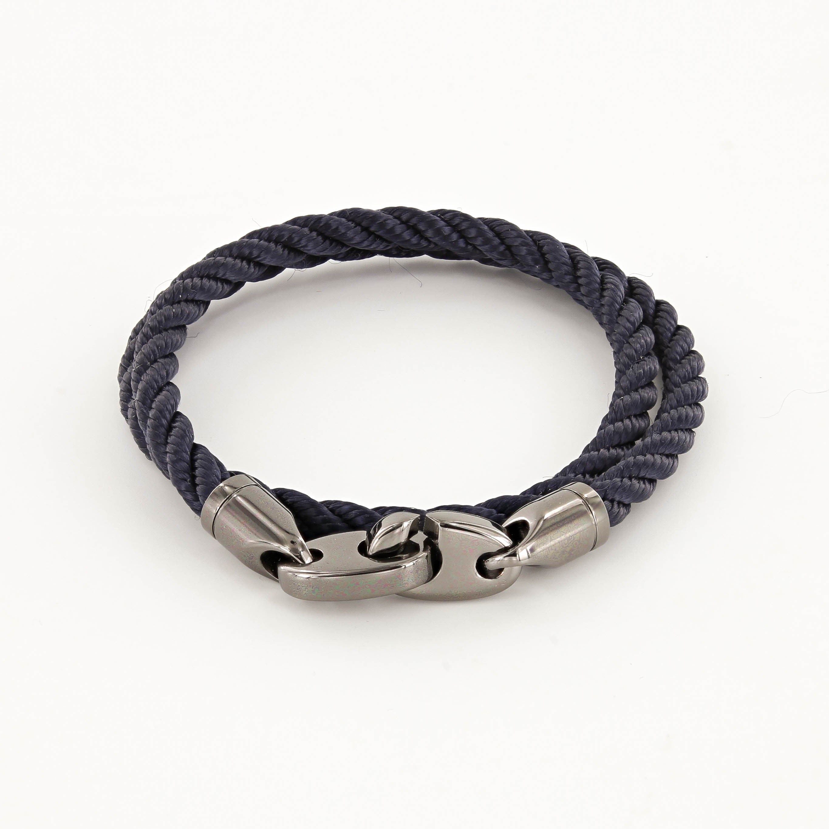 Player Double Wrap Rope Bracelet with Nickel Antique Brummels ...