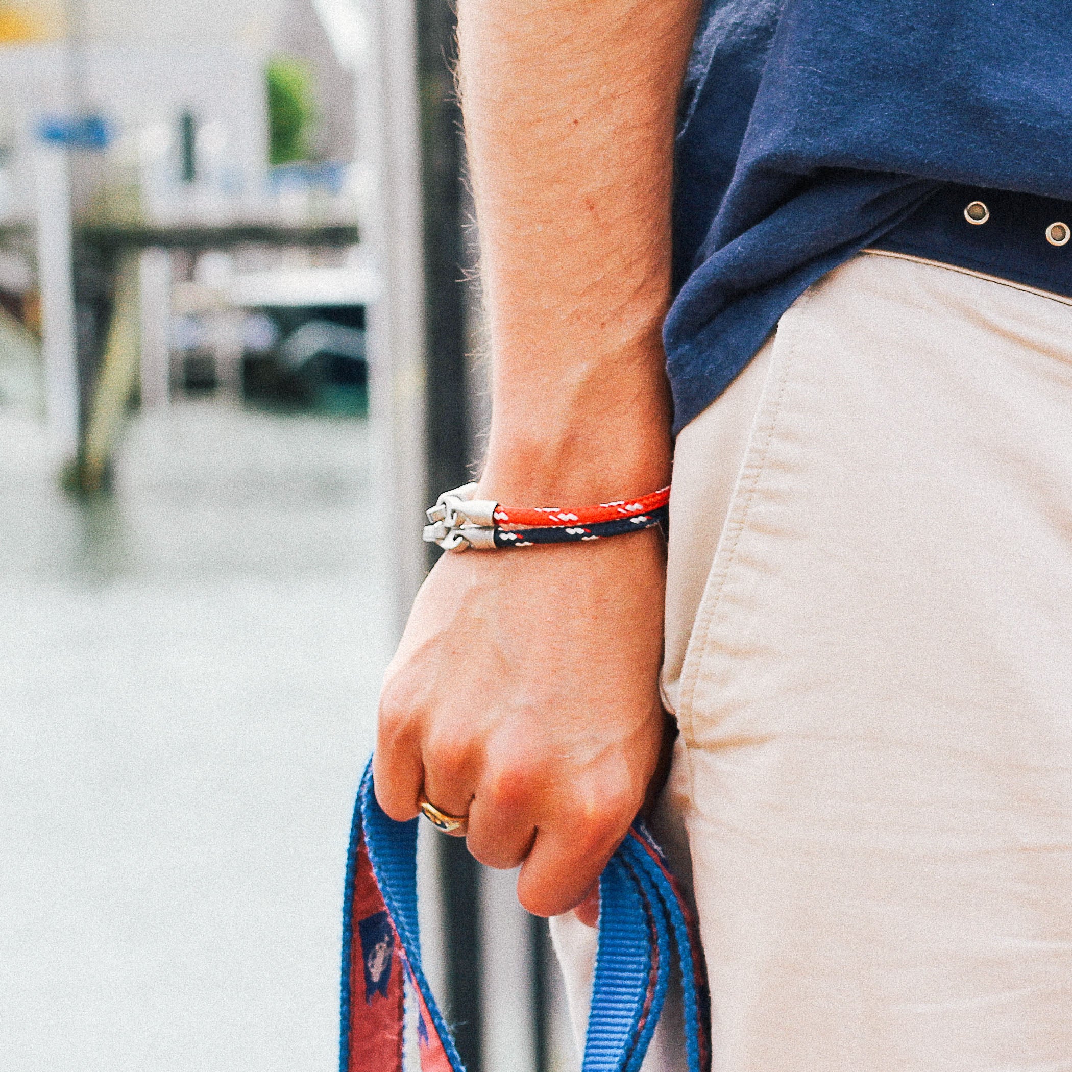 Contender Single Wrap Rope Bracelet with Stainless Steel Brummels ...